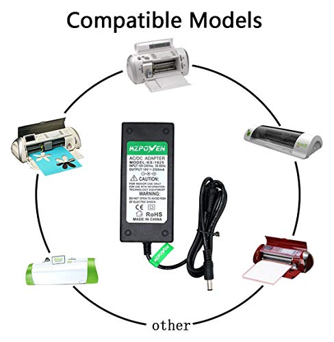 Replacement AC Power Adapter for Cricut Cutting Machine Expression, Personal Expression Create, Expression 2, Cake, Mini, Explore,Model: KSAH1800250T1M2 Cutting Charger Power Supply Wall Plug Cord