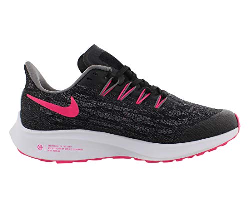 Nike Boy's Air Zoom Pegasus 36 Running Shoe, Black/Hyper Pink/Gunsmoke/White, 6 Big Kid