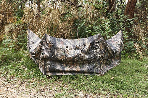 Auscamotek Ground Blind 5×10 Feet for Deer Hunting Turkey Blinds Camouflage Pattern Height Adjustable -Woodland Brown Leaf