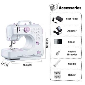 KPCB Sewing Machines for Beginners with 12 Stitches Mini Size with Backstitch