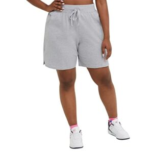 champion gym, jersey shorts for women, 5" (plus size), oxford gray, 3x large