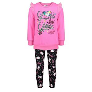 jojo siwa big girls fleece sweatshirt and leggings outfit set pink 8