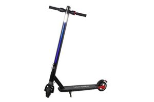 voyager proton foldable electric scooter with lcd display, led headlight and light strip, 15 mph max speed, long range battery up to 6 miles