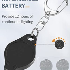 Uniclife 5 Pack Mini LED Keychain Flashlight 12 Lumen Portable Ultra Bright Battery Powered Black Torch with Spring Carabiner for Outdoor Camping Hiking and Emergency Lighting (Batteries Included)