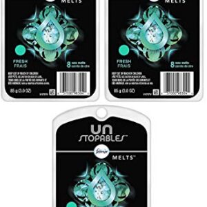 Febreze Unstopables Premium Wax Melts - Fresh Scent - 8 Count Wax Melts Per Package - Net Wt. 3 OZ (85 g) Per Package - Pack of 3 Packages