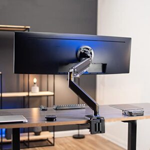 VIVO Premium Aluminum Heavy Duty Monitor Arm for Ultrawide Monitors up to 49 inches and 33 lbs, Single Desk Mount Stand, Pneumatic Height, Max VESA 100x100, Black, STAND-V101G1