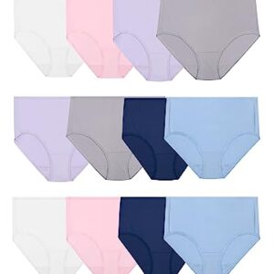 Fruit of the Loom womens Microfiber Panties (Regular & Plus Size) Underwear, Brief - 12 Pack Assorted, 8 US