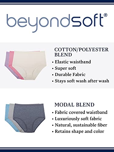 Fruit of the Loom Women's Beyondsoft Underwear, Super Soft Designed with Comfort in Mind, Available in Plus Size, Brief-Cotton Blend-12 Pack-Colors May Vary, 8