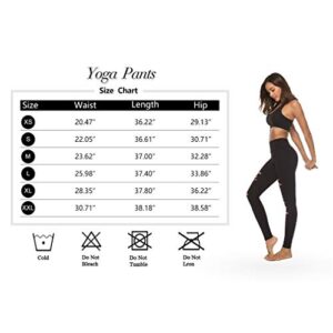 DIBAOLONG Womens High Waist Yoga Pants Cutout Ripped Tummy Control Workout Running Yoga Skinny Leggings Black L