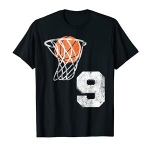 Vintage Basketball Jersey Number 9 T-Shirt Player Number