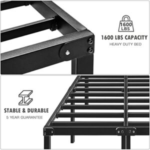 HAAGEEP Metal Platform Bed Frame Full with Storage 14 Inch Heavy Duty Beds Steel Slat Frames Standard Size, AF