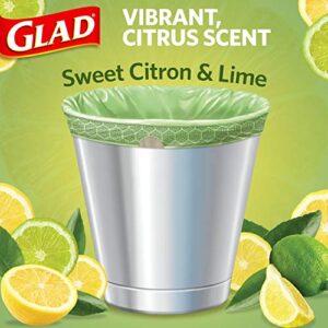 Glad Small Kitchen Drawstring Trash Bags, 4 Gallon, Febreze Sweet Citron & Lime, 34 Count