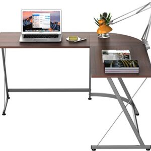 SHW Corner Home Office Desk, Walnut