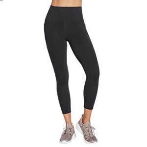 skechers women's go walk high waisted 7/8 legging, black, medium