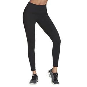 skechers women's go walk high waisted legging, black, small