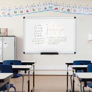 VIZ-PRO Magnetic Whiteboard/Dry Erase Board, 36 X 24 Inches, Includes 1 Eraser & 2 Markers & 4 Magnets