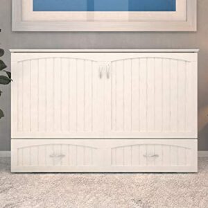 AFI Southampton Murphy Bed Chest with Charging Station, Queen, White