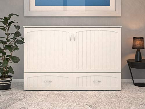 AFI Southampton Murphy Bed Chest with Charging Station, Queen, White