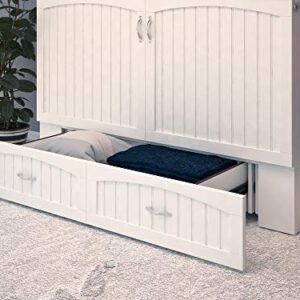 AFI Southampton Murphy Bed Chest with Charging Station, Queen, White