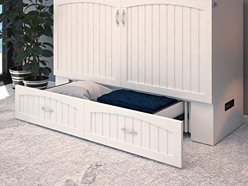 AFI Southampton Murphy Bed Chest with Charging Station, Queen, White