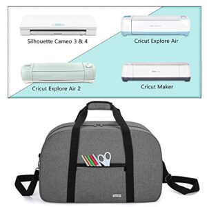 LUXJA Carrying Bag Compatible with Cricut Machine, Laptop, Bright Pad, Cutting Mat and Other Accessories, Storage Bag Compatible with Cricut Explore Air (Air2) and Maker (Bag Only), Gray