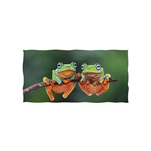 ALAZA Microfiber Gym Towel Funny Tree Frogs, Fast Drying Sports Fitness Sweat Facial Washcloth 15 x 30 inch