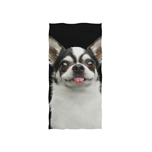 ALAZA Microfiber Gym Towel Funny Chihuahua Dog, Fast Drying Sports Fitness Sweat Facial Washcloth 15 x 30 inch