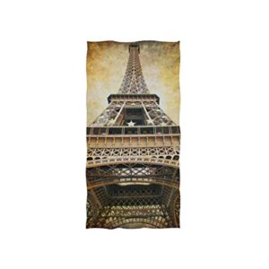 alaza microfiber gym towel vintage eiffel tower, fast drying sports fitness sweat facial washcloth 15 x 30 inch