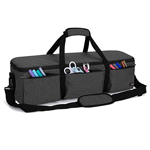 LUXJA Foldable Bag Compatible with Cricut Explore Air and Maker, Carrying Bag Compatible with Cricut Explore Air and Supplies (Bag Only), Black