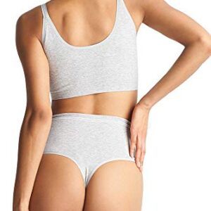 Yummie womens Cotton Seamless Shapewear Thong Panties, Heather Grey, Medium-Large US