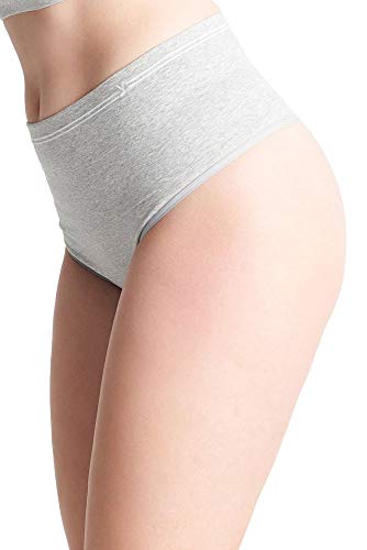 Yummie womens Cotton Seamless Shapewear Thong Panties, Heather Grey, Medium-Large US