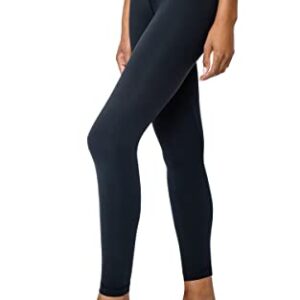 Yogalicious High Waist Ultra Soft Lightweight Leggings - High Rise Yoga Pants - Black Lux 25" - Large