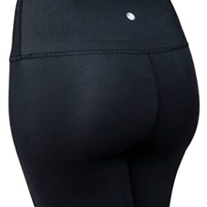 Yogalicious High Waist Ultra Soft Lightweight Leggings - High Rise Yoga Pants - Black Lux 25" - Large