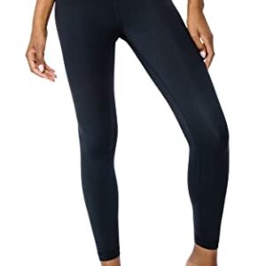 Yogalicious High Waist Ultra Soft Lightweight Leggings - High Rise Yoga Pants - Black Lux 25" - Large