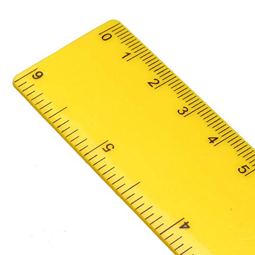 uxcell Plastic Ruler 15cm 6 Inches Straight Ruler Yellow Measuring Tool 6 Pcs