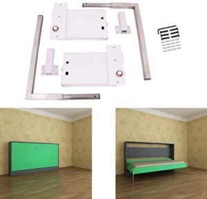 eclv horizontal murphy wall bed springs mechanism hardware kit for full size queen size,twin size,king size bed，horizontal wallbed mounting,white