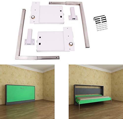 ECLV Horizontal Murphy Wall Bed Springs Mechanism Hardware Kit for Full Size Queen Size,Twin Size,King Size Bed，Horizontal Wallbed Mounting,White