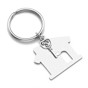 PiercingJ Personalized Custom New Home Gift Cute House Keys Charm Keyring Housewarming Gift for Couple