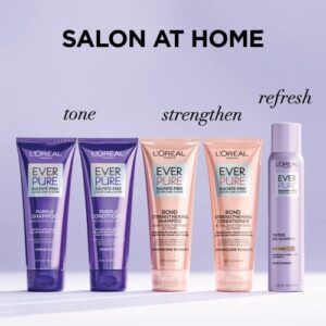 L'Oreal Paris Hair Care EverPure Sulfate Free Brass Toning Purple Conditioner for Blonde, Bleached, Silver, or Brown Highlighted Hair, 6.8 Fl. Oz.