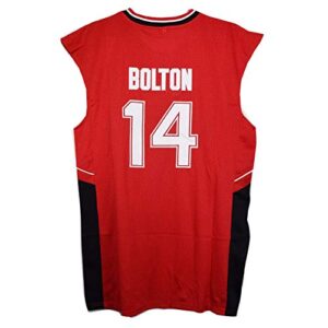 aiffee #14 bolton wildcats red color basketball jersey s-xxl 90s hip hop clothing for party, stitched letters and numbers (l)