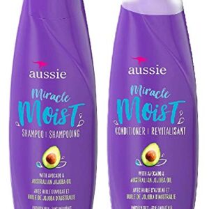 Aussie Miracle Moist Shampoo and Conditioner Set with avocado & australian jojoba oil-12.1 fl oz each