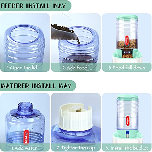 Automatic Pet Feeder Small&Medium Pets Automatic Food Feeder and Waterer Set 3.8L, Travel Supply Feeder and Water Dispenser for Dogs Cats Pets Animals