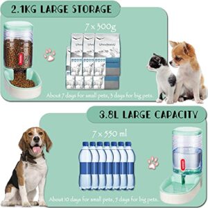 Automatic Pet Feeder Small&Medium Pets Automatic Food Feeder and Waterer Set 3.8L, Travel Supply Feeder and Water Dispenser for Dogs Cats Pets Animals