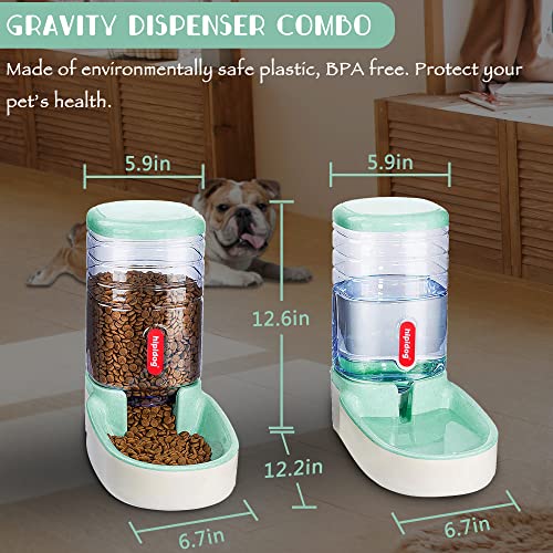 Automatic Pet Feeder Small&Medium Pets Automatic Food Feeder and Waterer Set 3.8L, Travel Supply Feeder and Water Dispenser for Dogs Cats Pets Animals