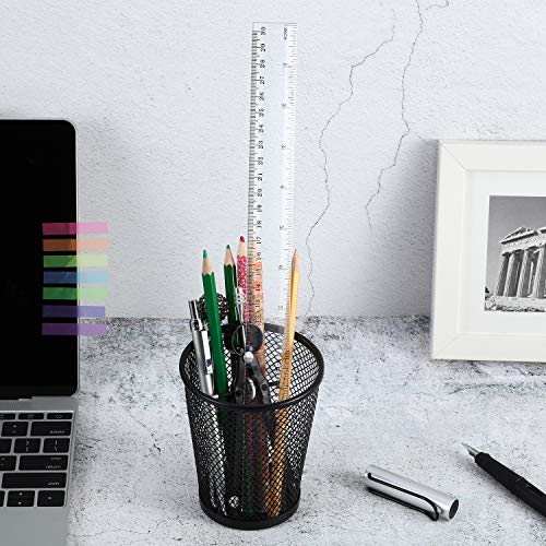 EBOOT 20 Pack Clear Plastic Ruler 12 Inch Straight Ruler Flexible Ruler with Inches and Metric for School Classroom, Home, or Office (Clear)