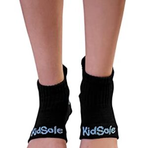 KidSole RX Gel Sports Sock for Kids with Heel Sensitivity from Severs Disease, Plantar Fasciitis (Toddler 11-2, Black)