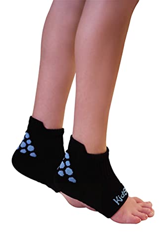 KidSole RX Gel Sports Sock for Kids with Heel Sensitivity from Severs Disease, Plantar Fasciitis (Toddler 11-2, Black)