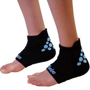 KidSole RX Gel Sports Sock for Kids with Heel Sensitivity from Severs Disease, Plantar Fasciitis (Toddler 11-2, Black)