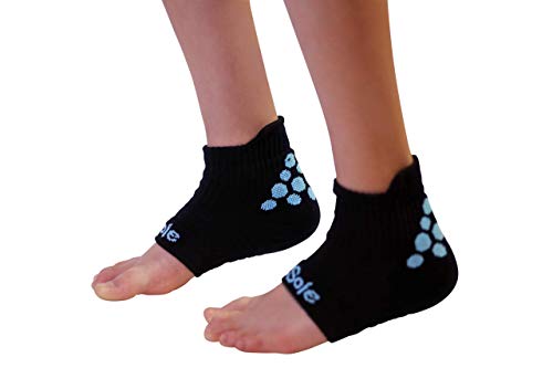 KidSole RX Gel Sports Sock for Kids with Heel Sensitivity from Severs Disease, Plantar Fasciitis (Toddler 11-2, Black)