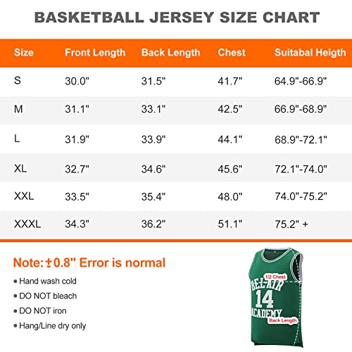 Eway Jersey #14 Basketball Jerseys S-XXXL(Green, XXL)